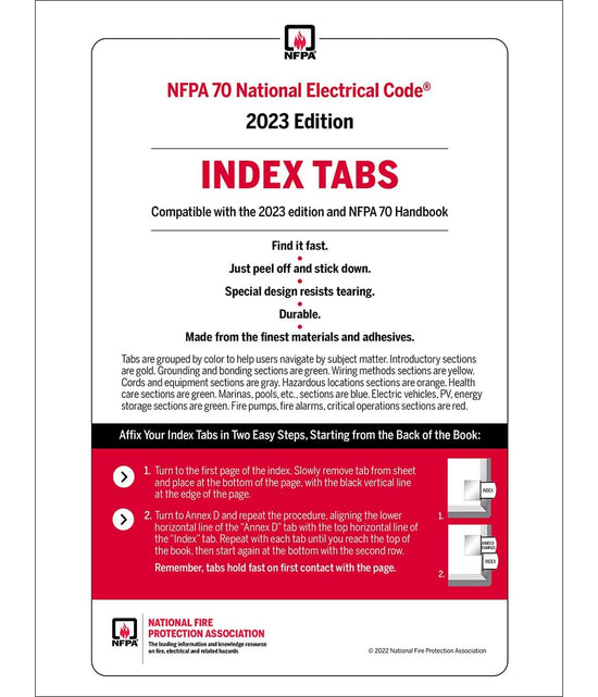2023 NFPA 70 National Electrical Code NEC Tabs - Authentic NFPA ...